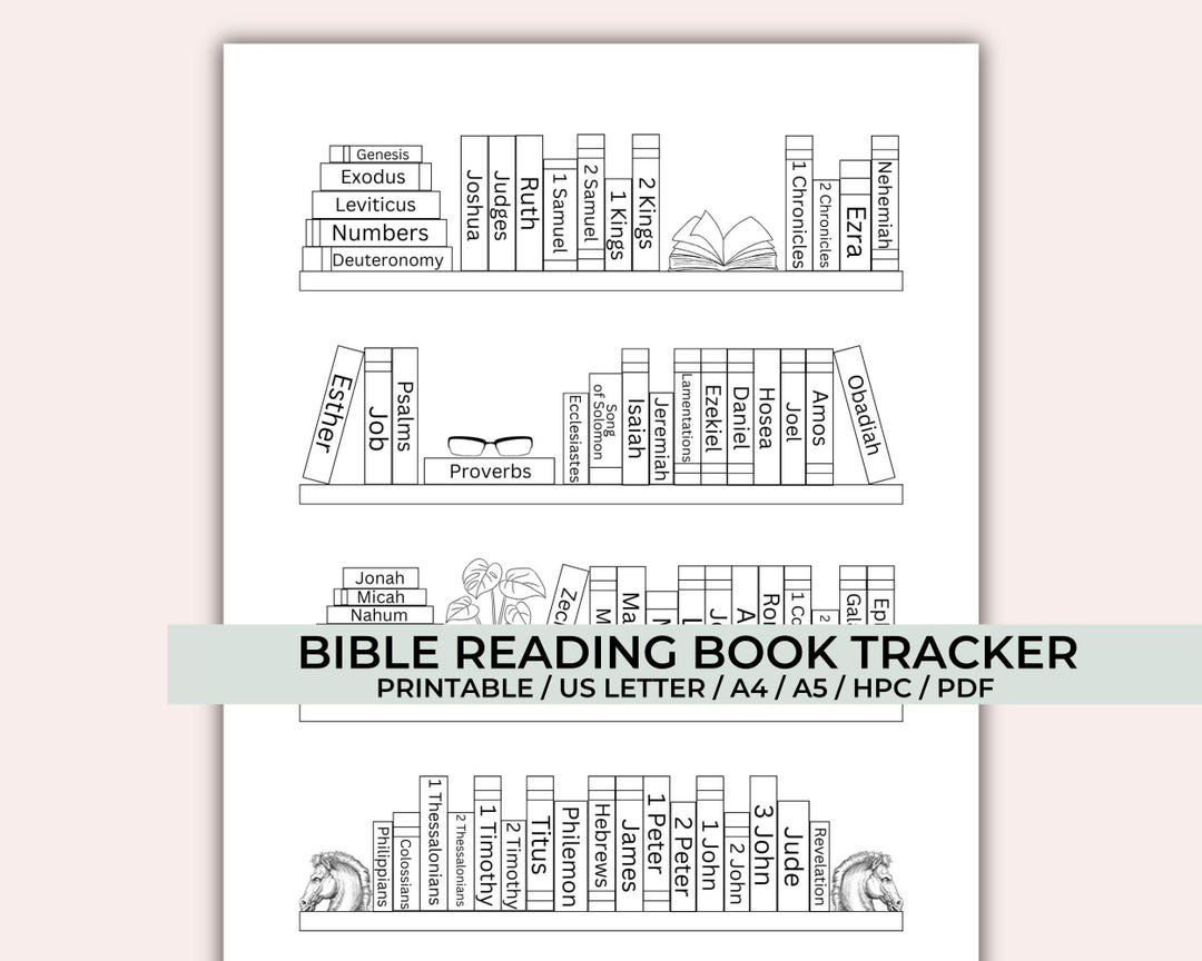 Bible Book Tracker - Printable Reading Log - Scripture Reading Planner ...