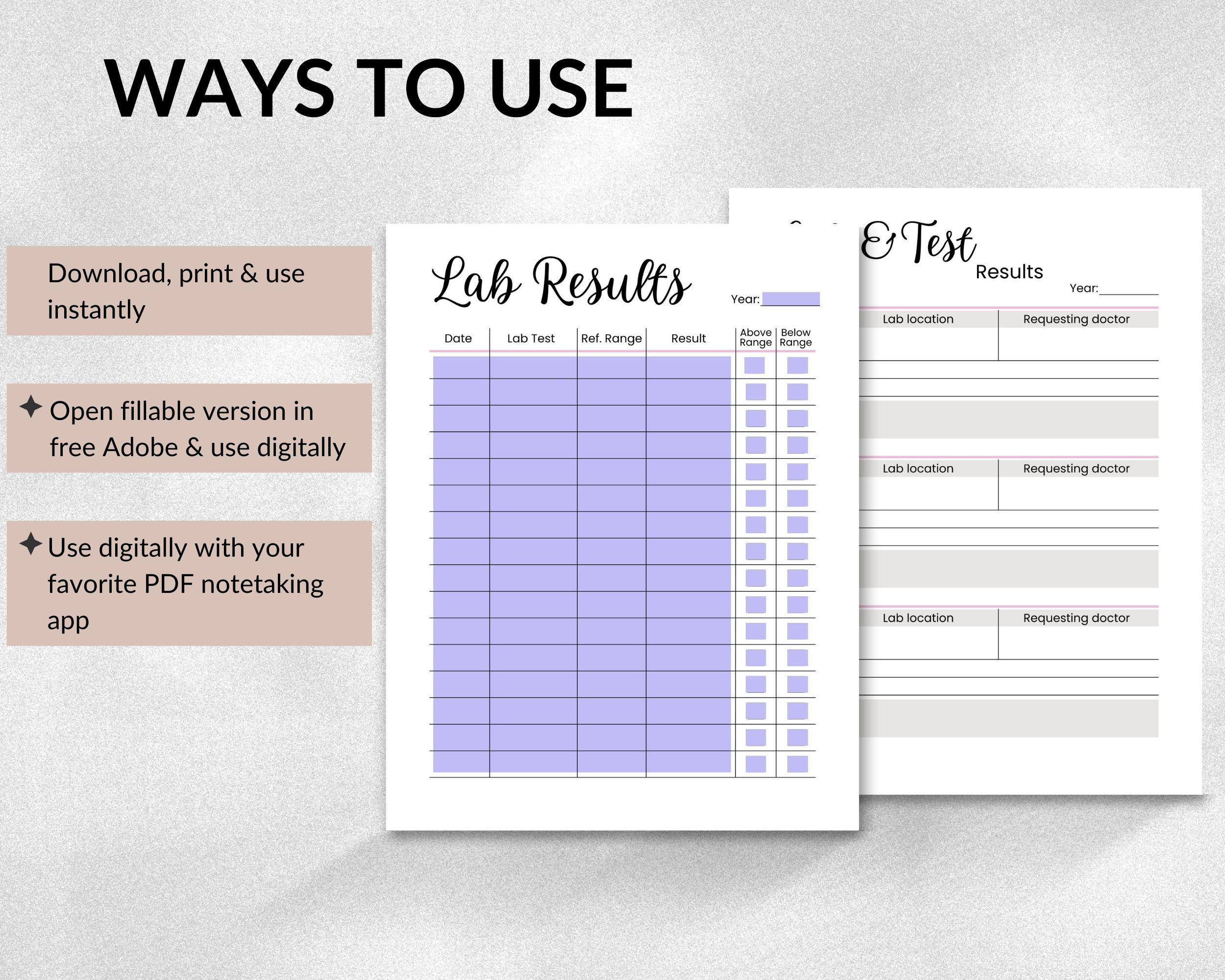 Editable Lab Results Tracker - Printable Blood Work Tracker - Health ...