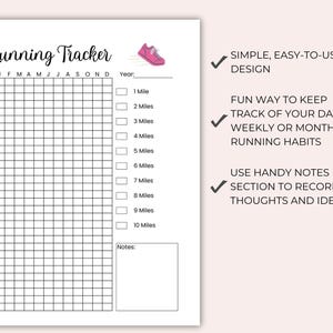 Yearly Running Tracker Printable - Journal Page - Daily Running Log ...