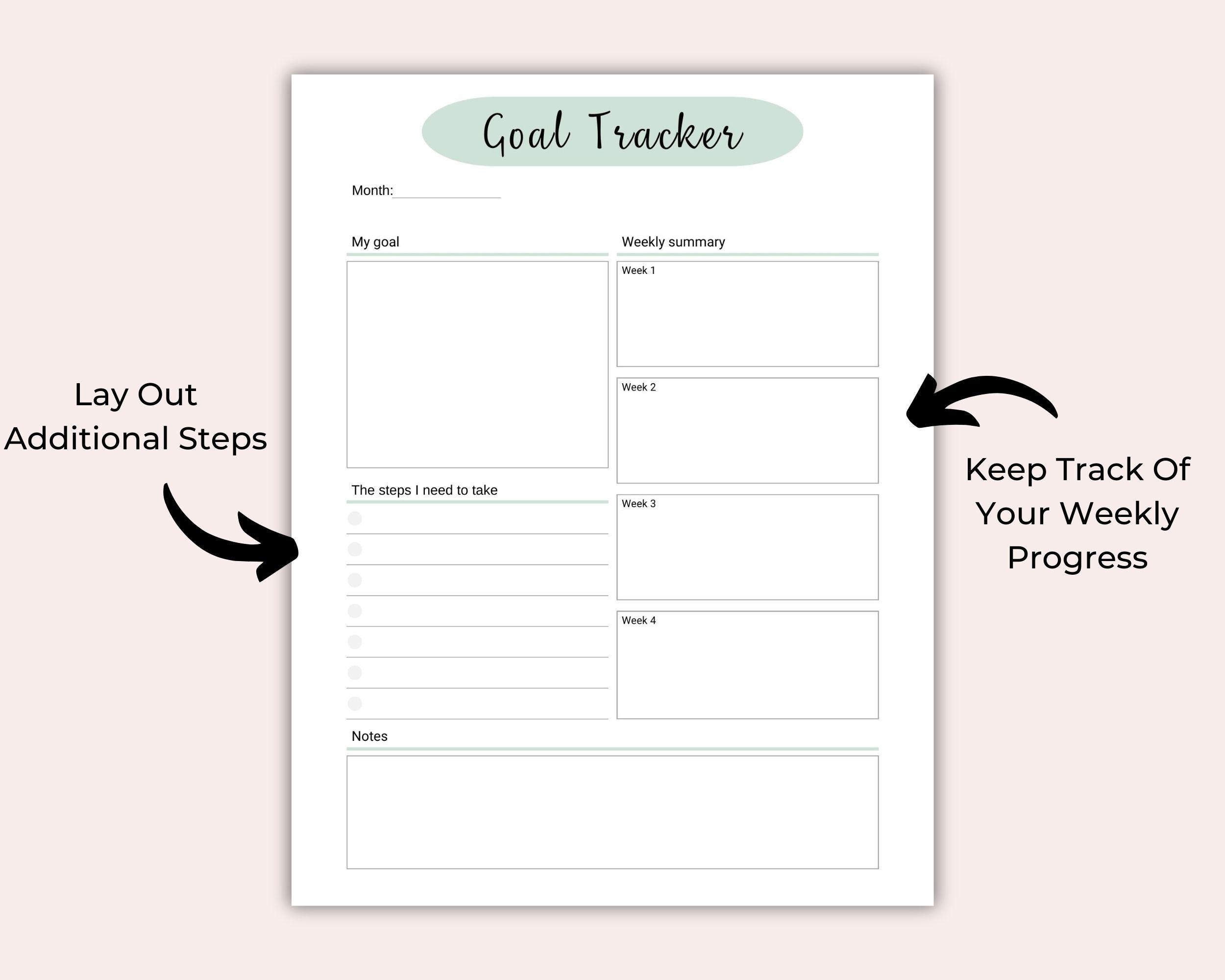 Editable SMART Goals Planner Printable, Goal Tracker Worksheet, SMART ...