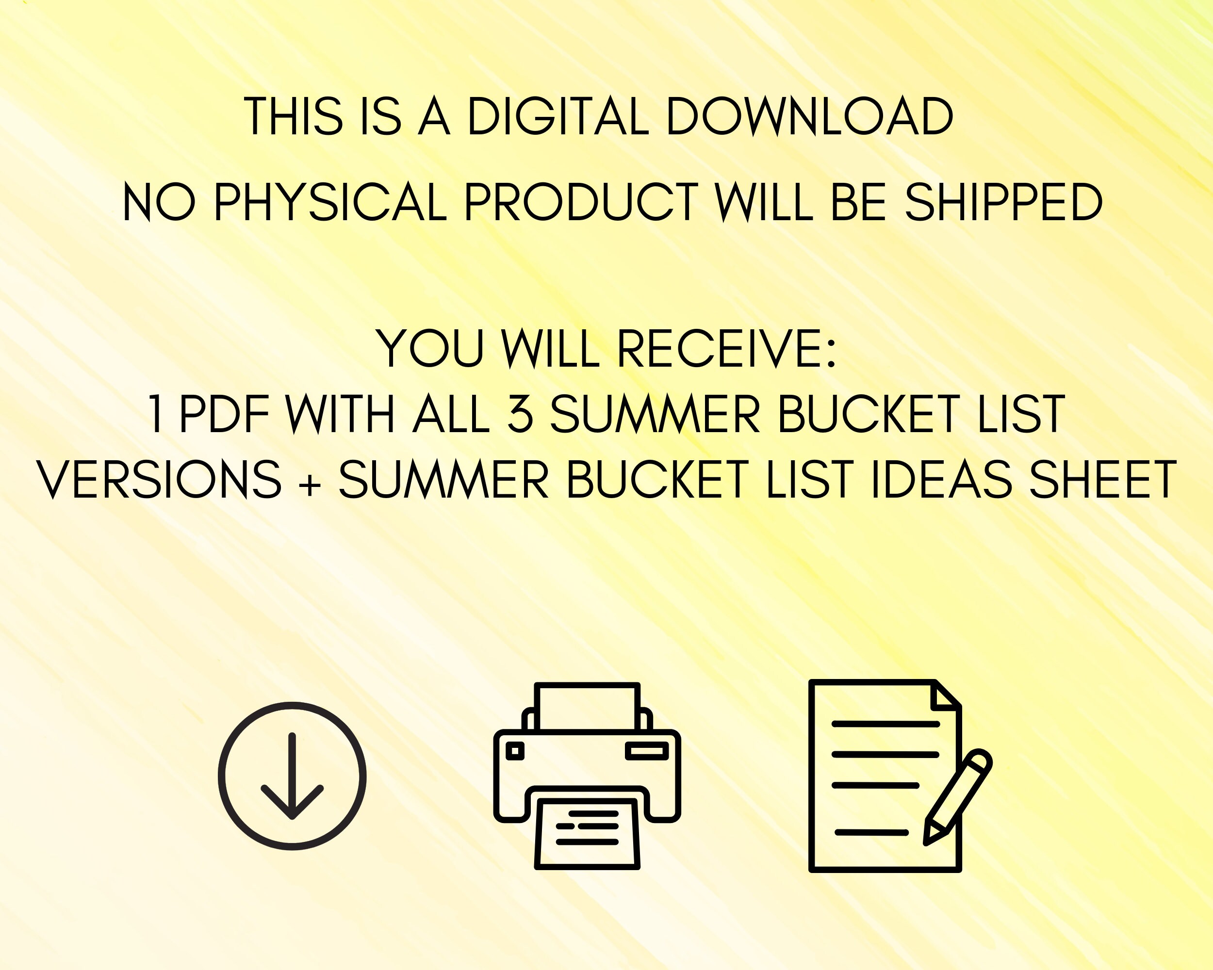 Editable Summer Bucket List Printable - Summer Planner - Kids Vacation ...