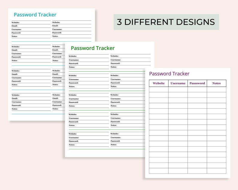 Editable Password Tracker Bundle, Password Organizer, Password Manager ...