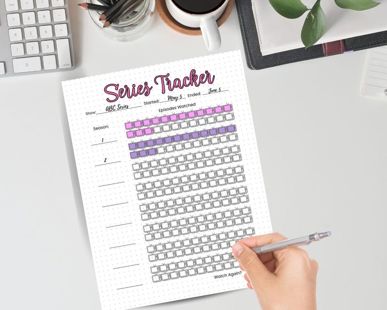 Series Tracker Printable – TV Show Journal Page - Episode Tracker ...