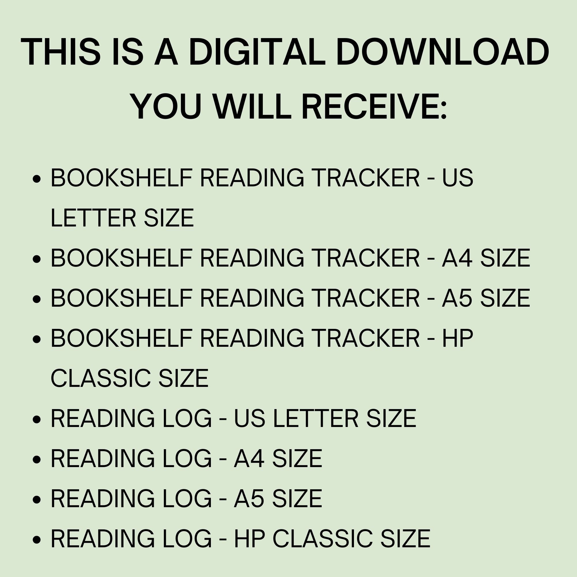 Bookshelf Reading Tracker Printable, Reading Tracker Letter, A4, A5, HP ...