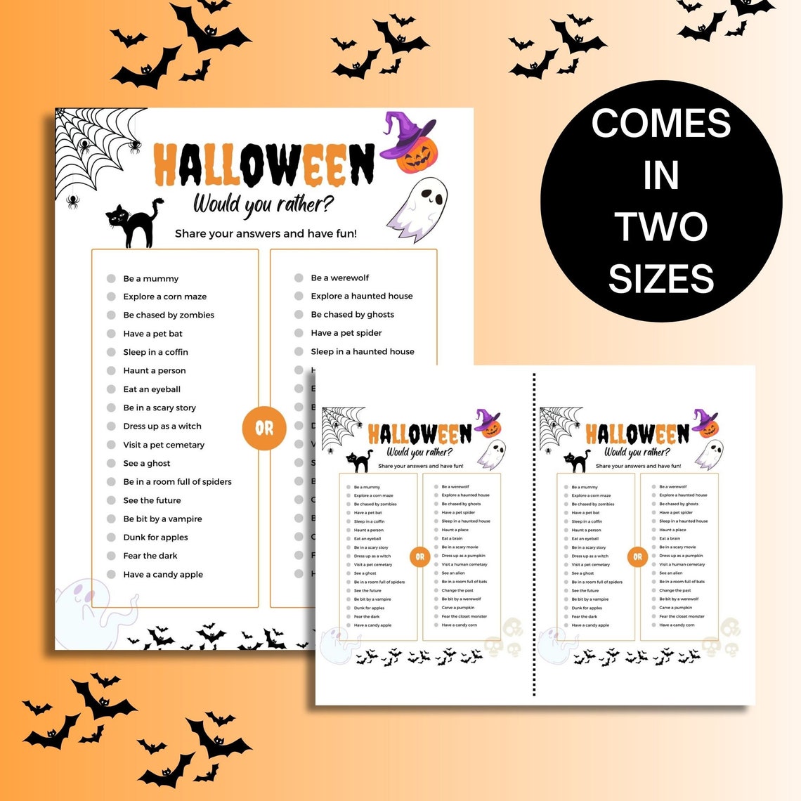 Halloween Would You Rather Game, Spooky Halloween Game Printable ...