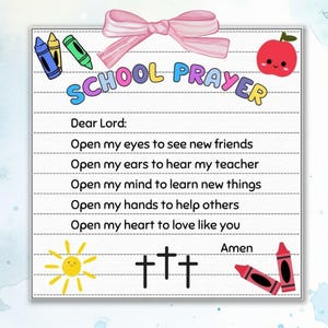 First Day of School Prayer Tag: Christian Blessing (PDF Download) - Etsy