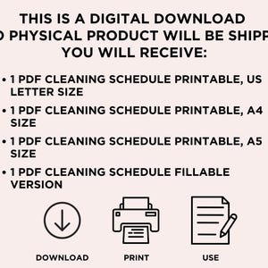 Editable Cleaning Schedule, Printable Cleaning to Do List, Weekly ...