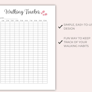 Monthly Walking Tracker Printable - Daily Mileage Log - Journal Page ...