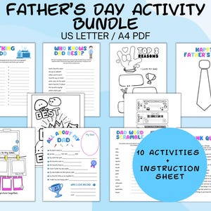 Father’s Day Printable Activities Bundle - All About Dad Questionnaire ...
