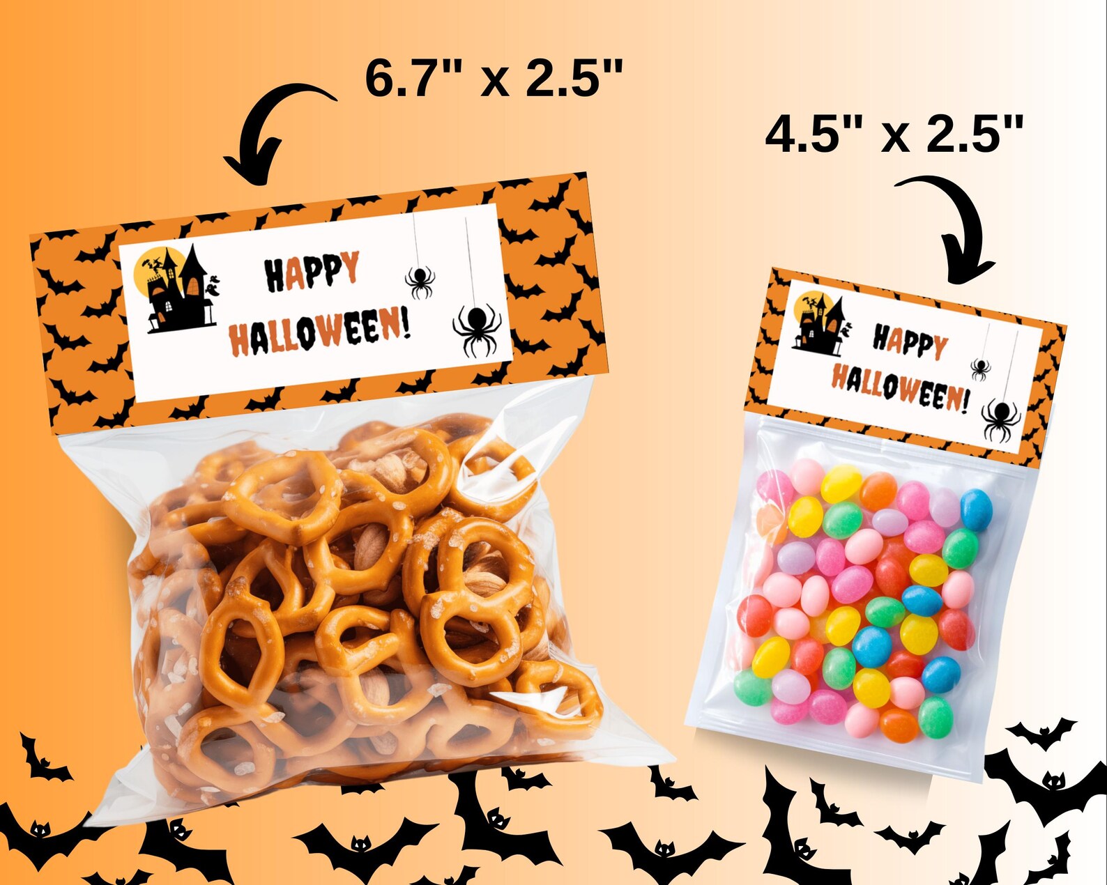 Halloween Treat Bag Topper Printable, Snack Bag Treat Label, Classroom ...
