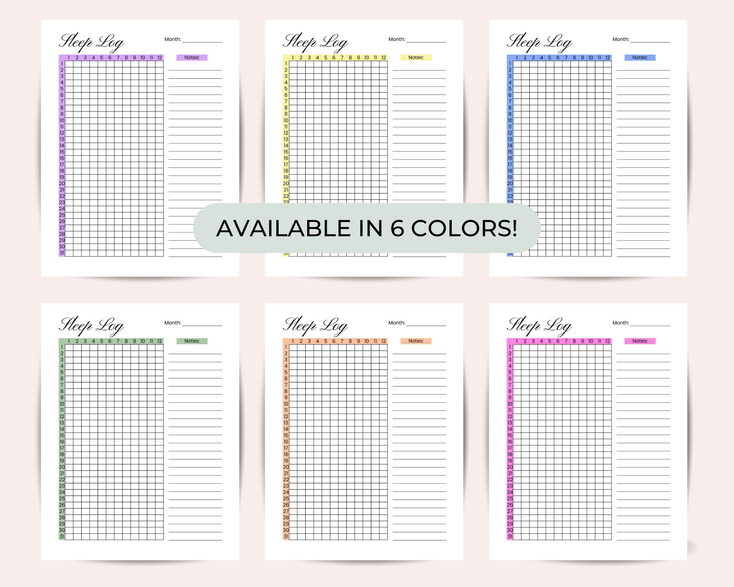 Monthly Sleep Log Printable, Sleep Tracker, Sleep Journal, Sleep ...