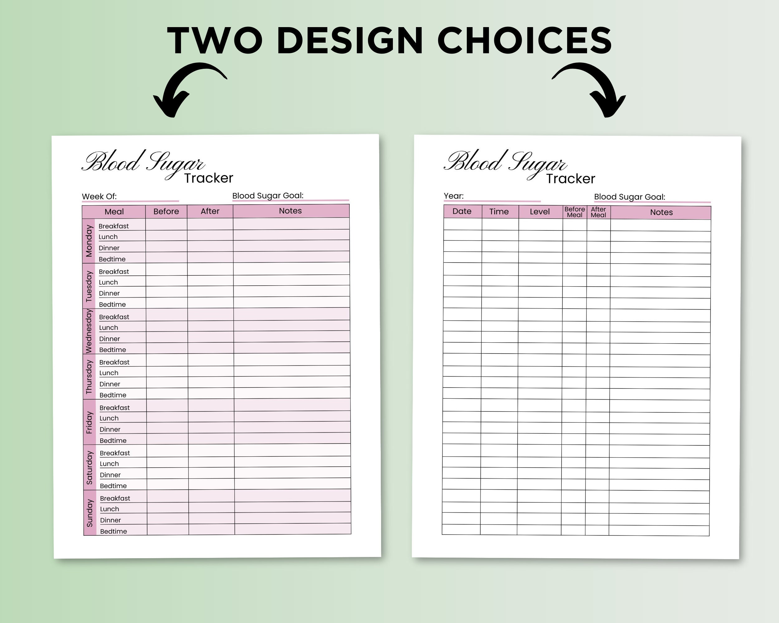 Blood Sugar Tracker Printable, Blood Sugar Log Book, Blood Glucose ...