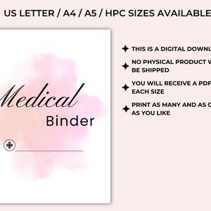 Printable Medical Binder, Medical Planner, Family Health Binder ...