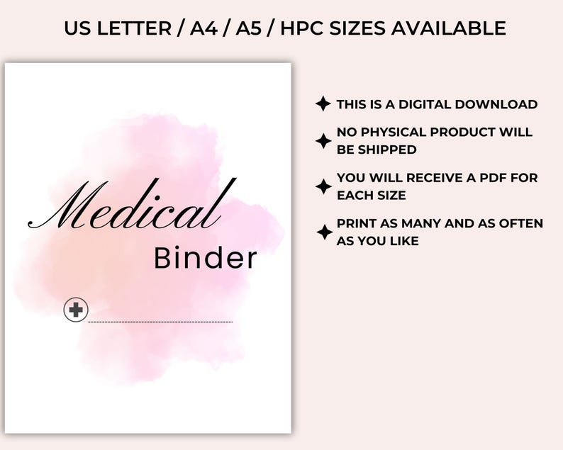 Printable Medical Binder, Medical Planner, Family Health Binder ...