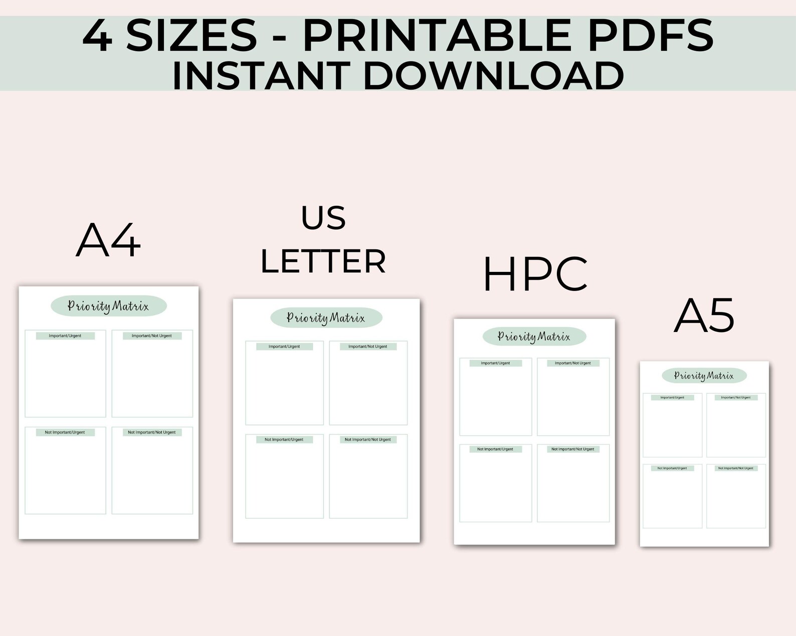 Editable Priority Matrix Planner - Printable Decision Matrix ...