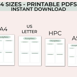 Editable Priority Matrix Planner - Printable Decision Matrix ...