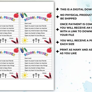 First Day of School Prayer Tag: Christian Blessing (PDF Download) - Etsy