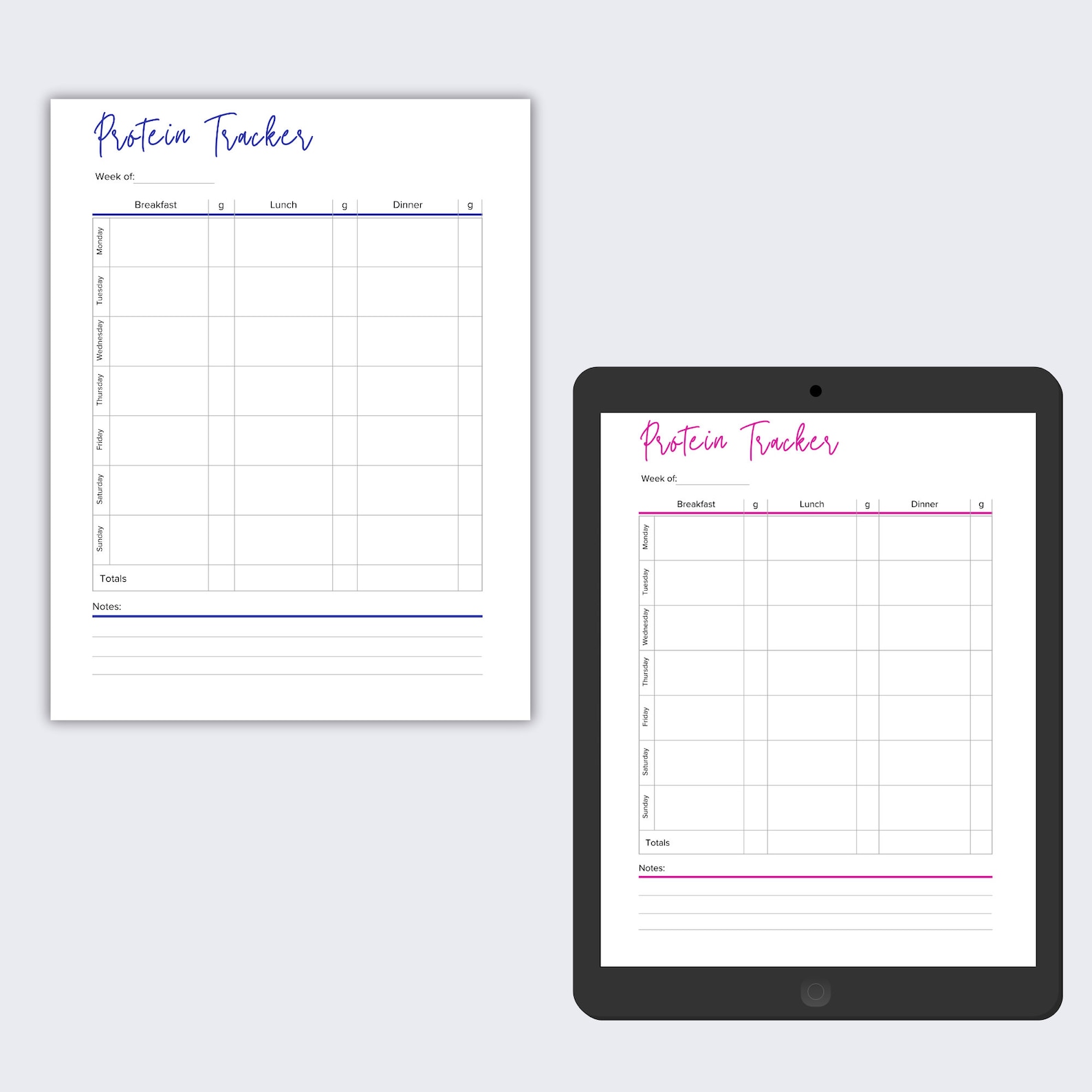 Protein Tracker Printable, Weekly Protein Tracker, Macro Tracker, Food ...