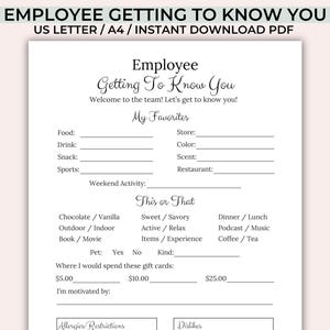 Getting to Know You Printable - Team Building Get to Know Me ...