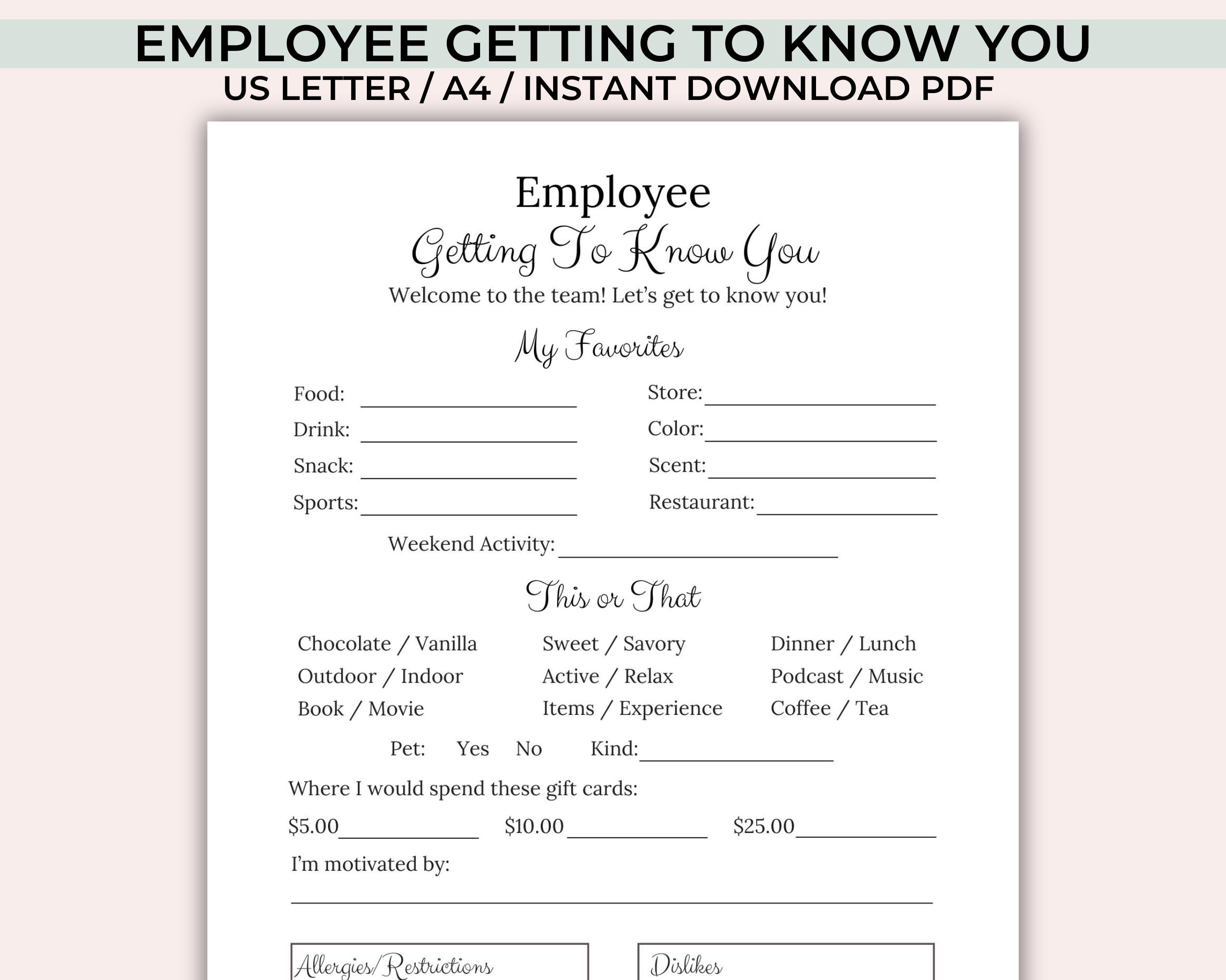 Getting to Know You Printable - Team Building Get to Know Me ...