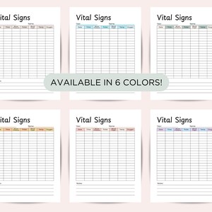 Editable & Printable Vital Signs Chart, Vital Signs Log, Nursing ...