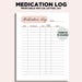 Printable Medication Log, Pill Tracker, Med List, Track Medication ...