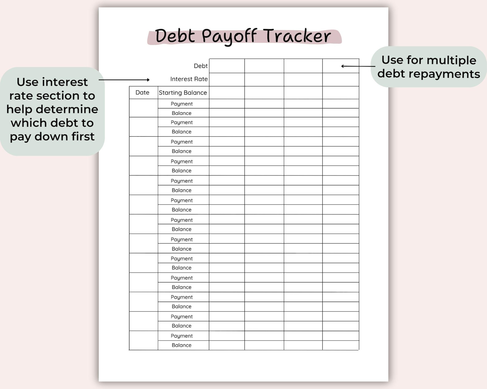 Editable Debt Payoff Tracker Bundle, Printable Debt Repayment Tracker ...