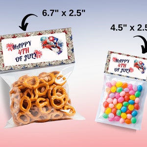 4th of July Bag Topper, Happy Fourth of July Printable, July 4th Party ...