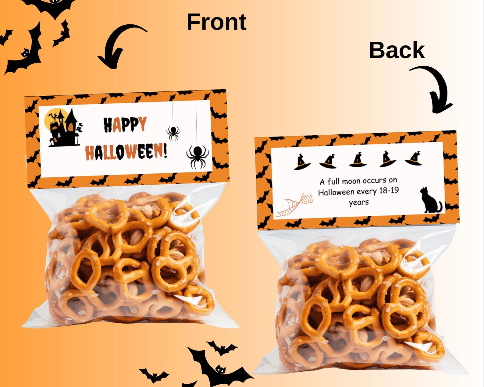 Halloween Treat Bag Topper Printable, Snack Bag Treat Label, Classroom ...