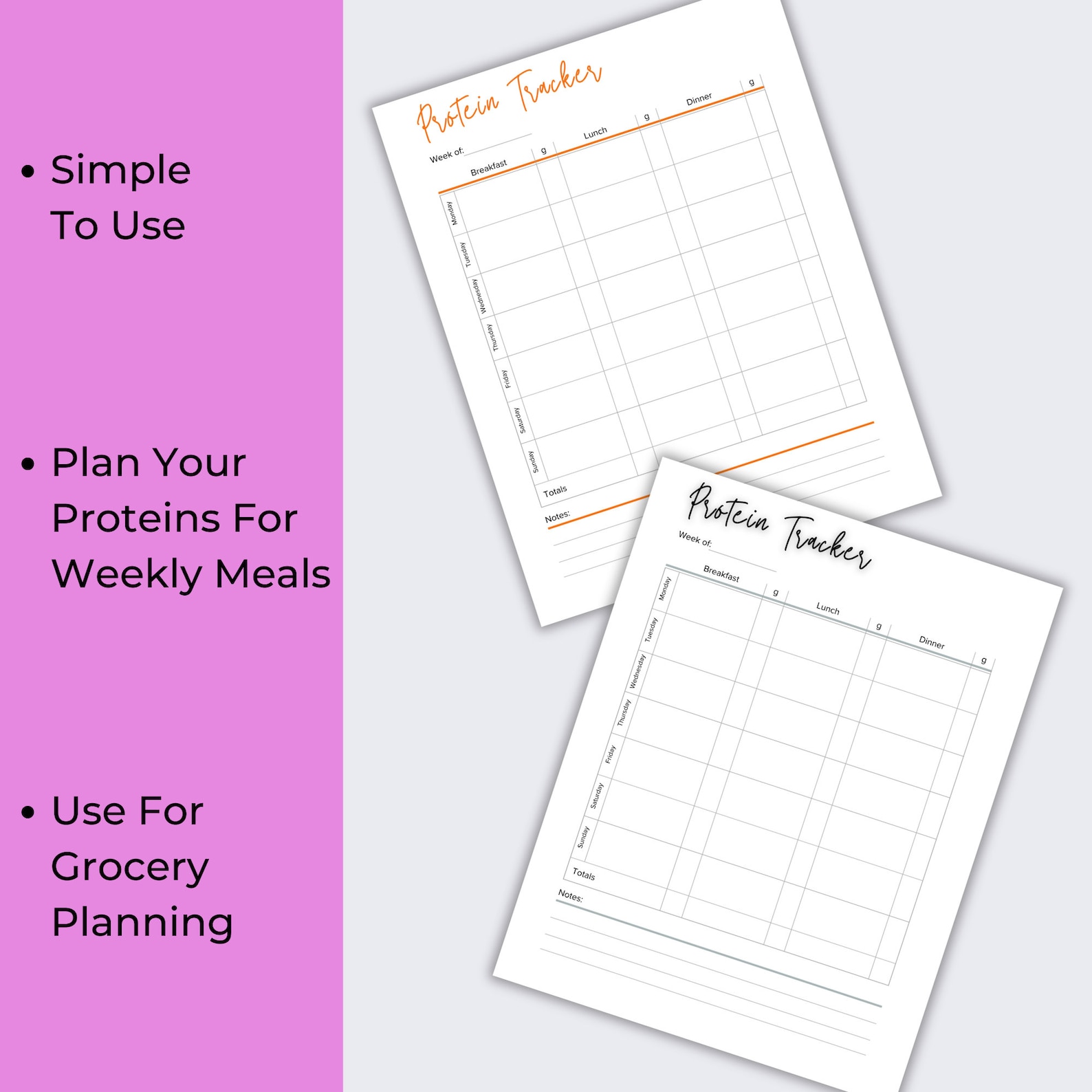 Protein Tracker Printable, Weekly Protein Tracker, Macro Tracker, Food ...