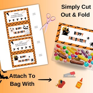 Halloween Treat Bag Topper Printable, Snack Bag Treat Label, Classroom ...