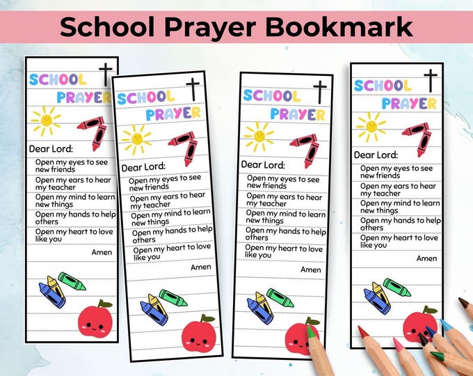First Day of School Prayer Bookmark (instant Download) - Etsy Canada
