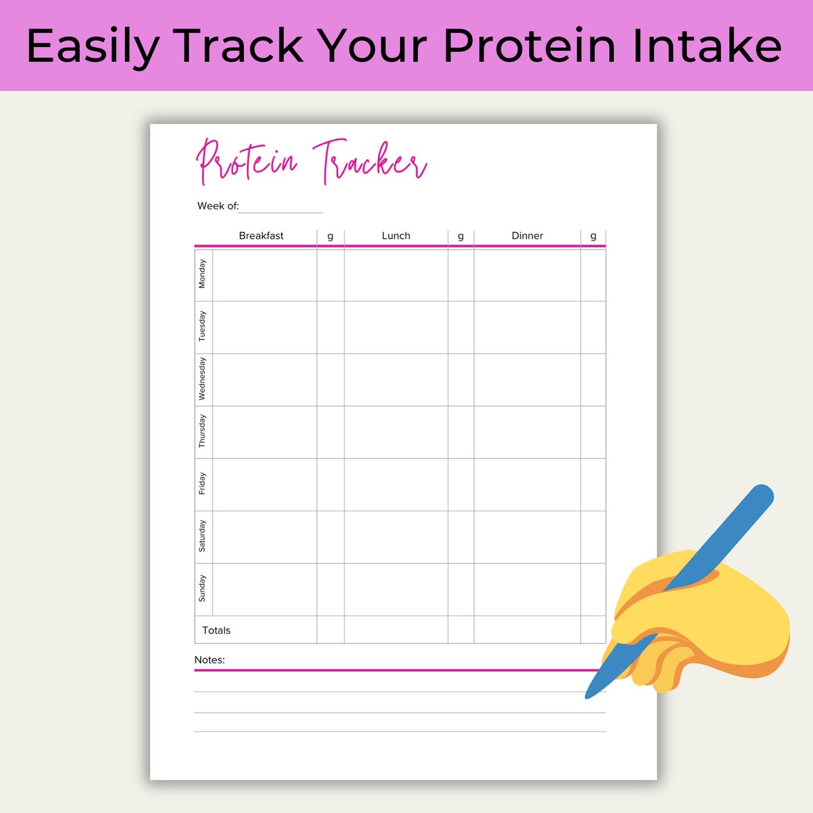 Protein Chart, Protein Tracker, Protein Food Guide, High Food Protein ...
