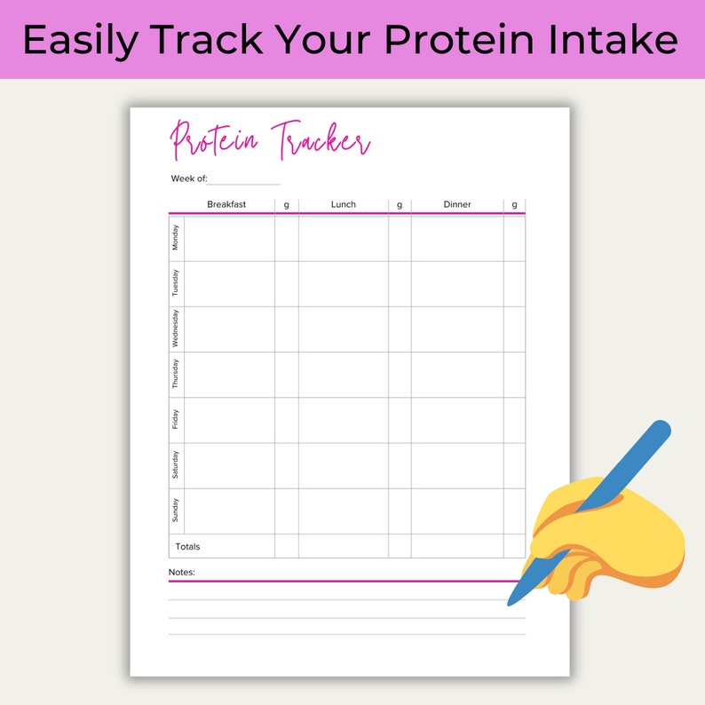 Protein Chart, Protein Tracker, Protein Food Guide, High Food Protein ...