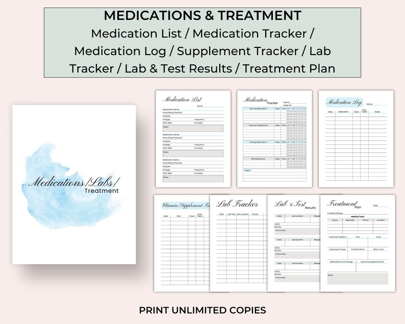 Editable Medical Binder Bundle, Family Medical Planner, Health Binder ...