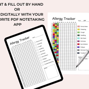 Yearly Allergy Tracker Printable - Journal Page - Allergies Log - Track ...