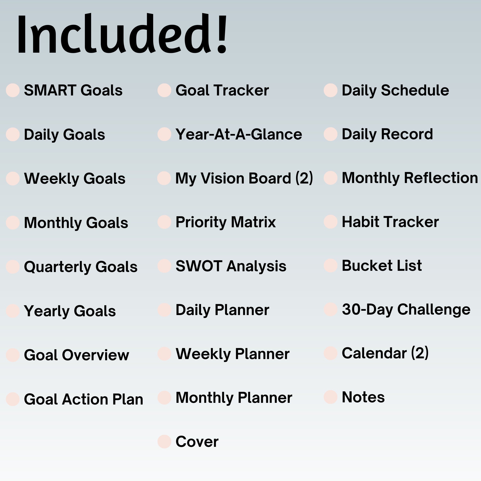 Goal Planner Bundle Printable, Smart Goal Planner, Daily Weekly Monthly ...