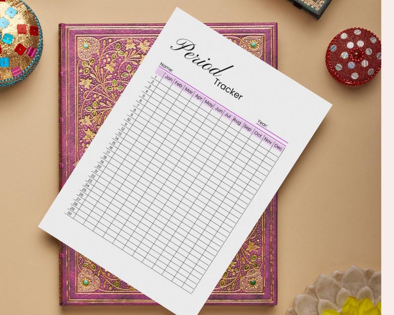 Period Tracker Printable, Monthly Cycle, Menstrual Tracker Chart ...