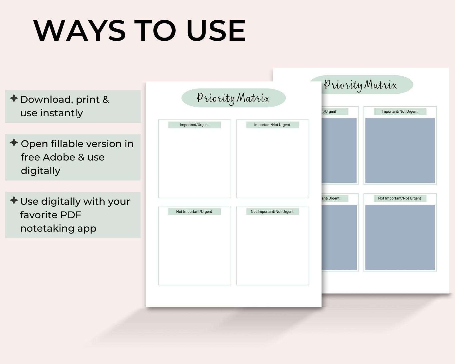 Editable Priority Matrix Planner - Printable Decision Matrix ...