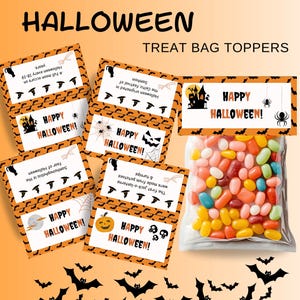 Halloween Treat Bag Topper Printable, Snack Bag Treat Label, Classroom ...