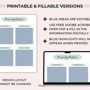Editable Priority Matrix Planner - Printable Decision Matrix ...