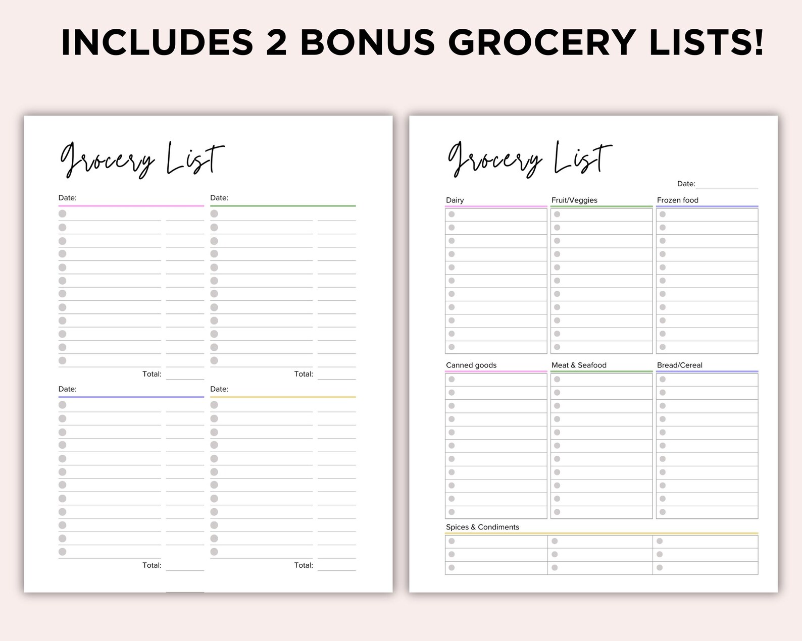 Editable Meal Planner and Grocery List, Weekly Meal Tracker Printable ...