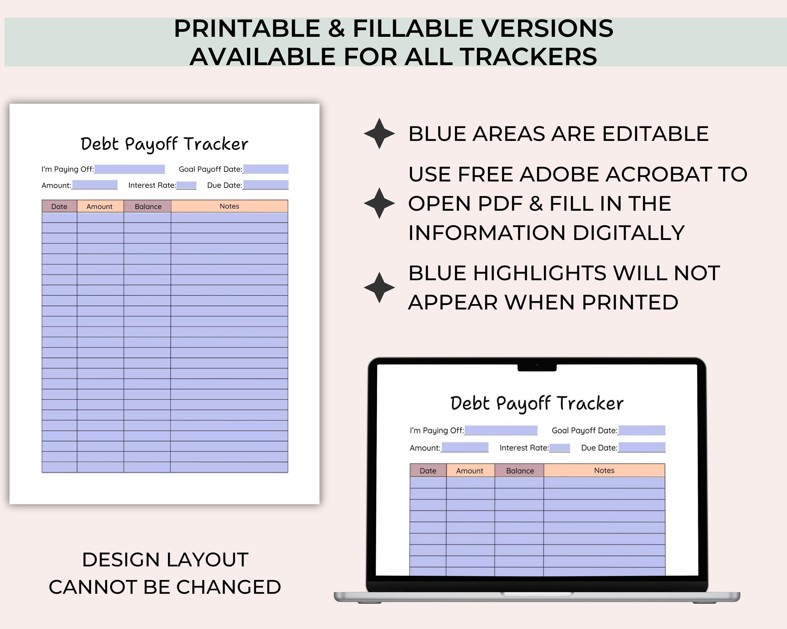 Editable Debt Payoff Tracker Bundle, Printable Debt Repayment Tracker ...