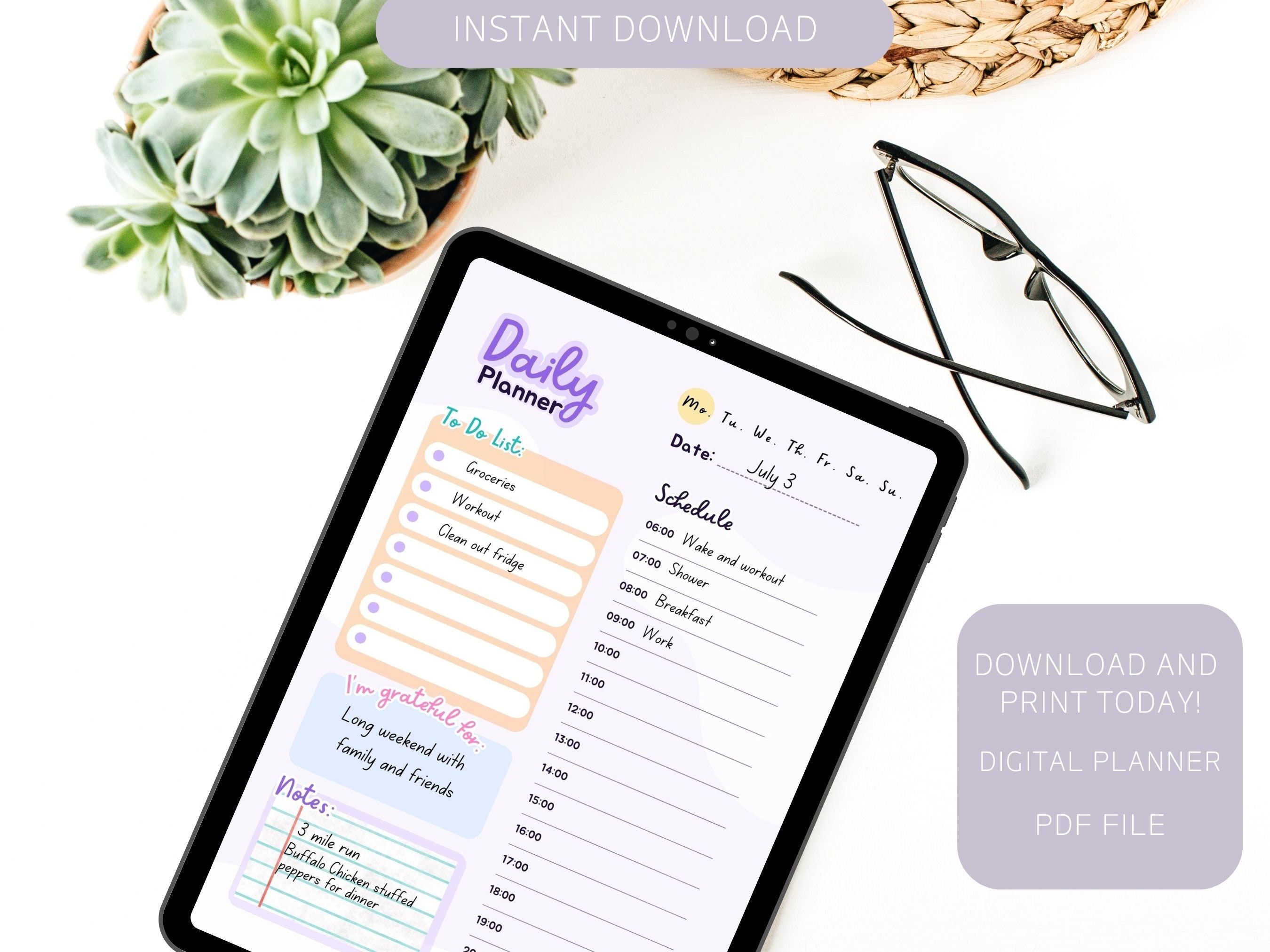 Printable Daily Planner Daily Planner Goodnotes Daily - Etsy