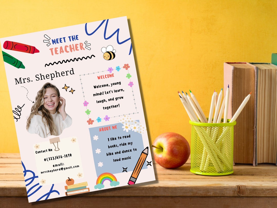Back to School Poster Meet the Teacher Editable Template Canva Template ...