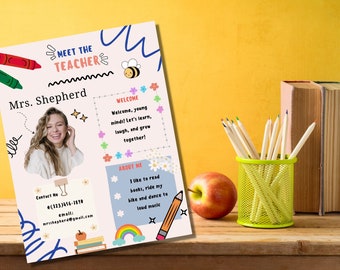Meet the Teacher Template Canva Template Editable Template Back to ...