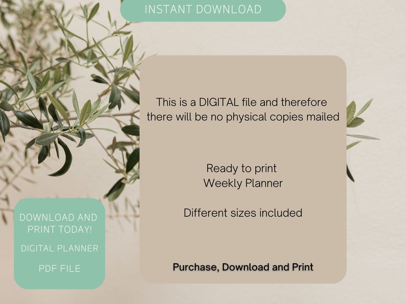 Weekly Planner Printable Weekly Schedule Weekly Digital - Etsy