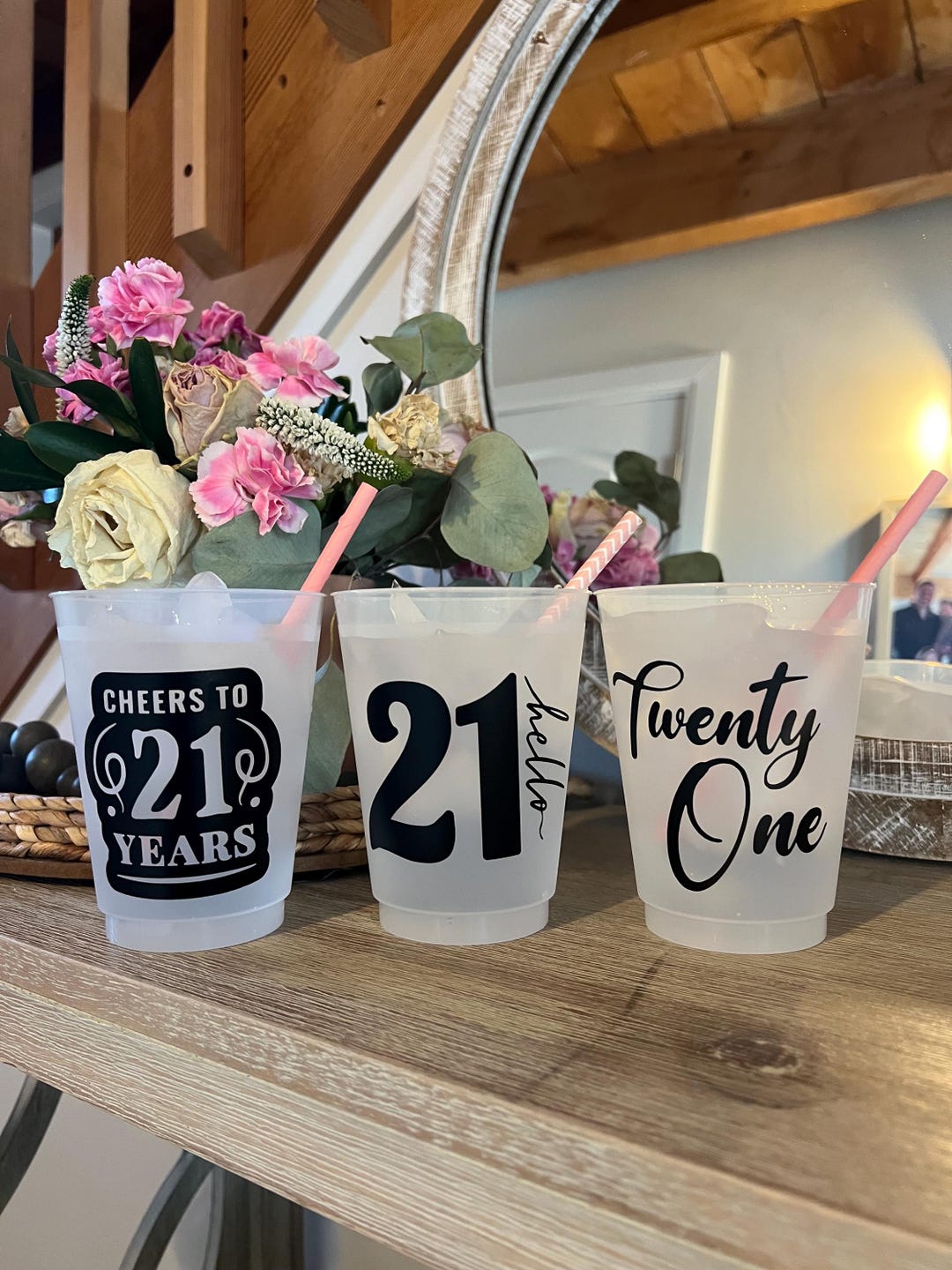 Twenty One Birthday Cups, 21st Birthday Cups, 21st Party Decor, 21st ...