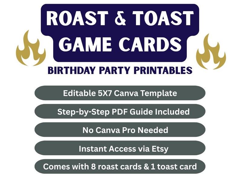 Funny 30th Birthday Roast & Toast Game – Editable Cards (digital ...