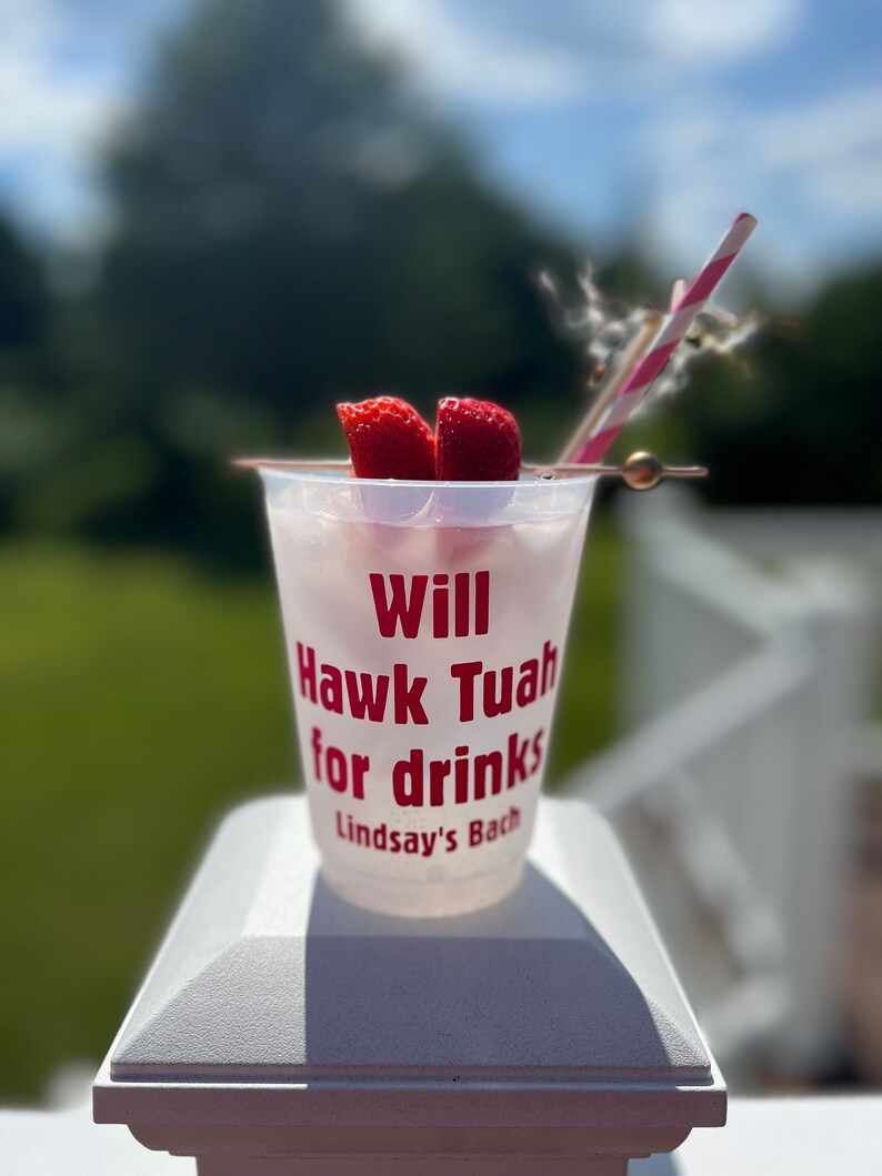 Hawk Tuah Cups, Hawk Tuah, Bachelorette Party Cups, Plastic ...